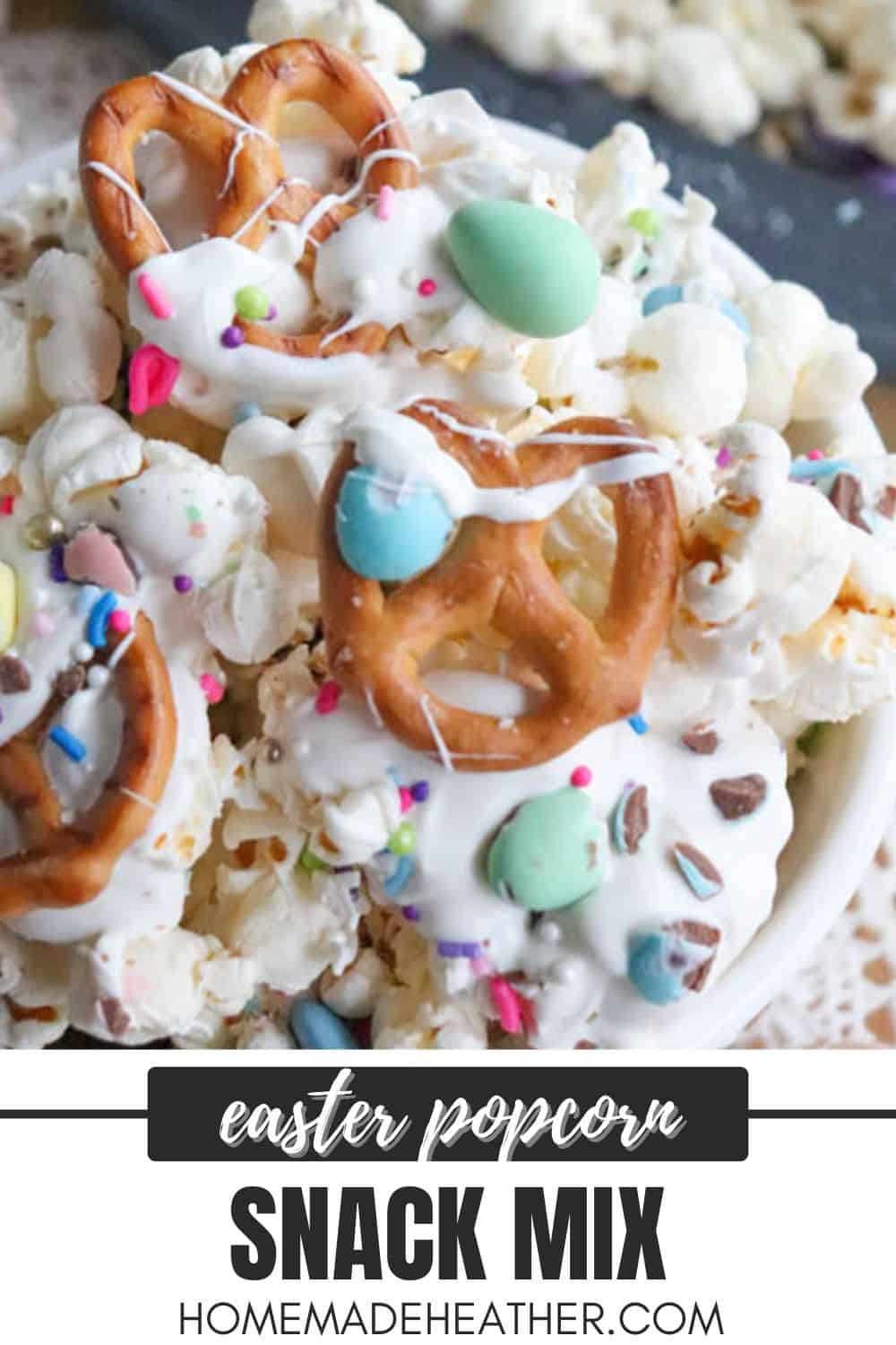 White Chocolate Easter Popcorn Recipe » Homemade Heather