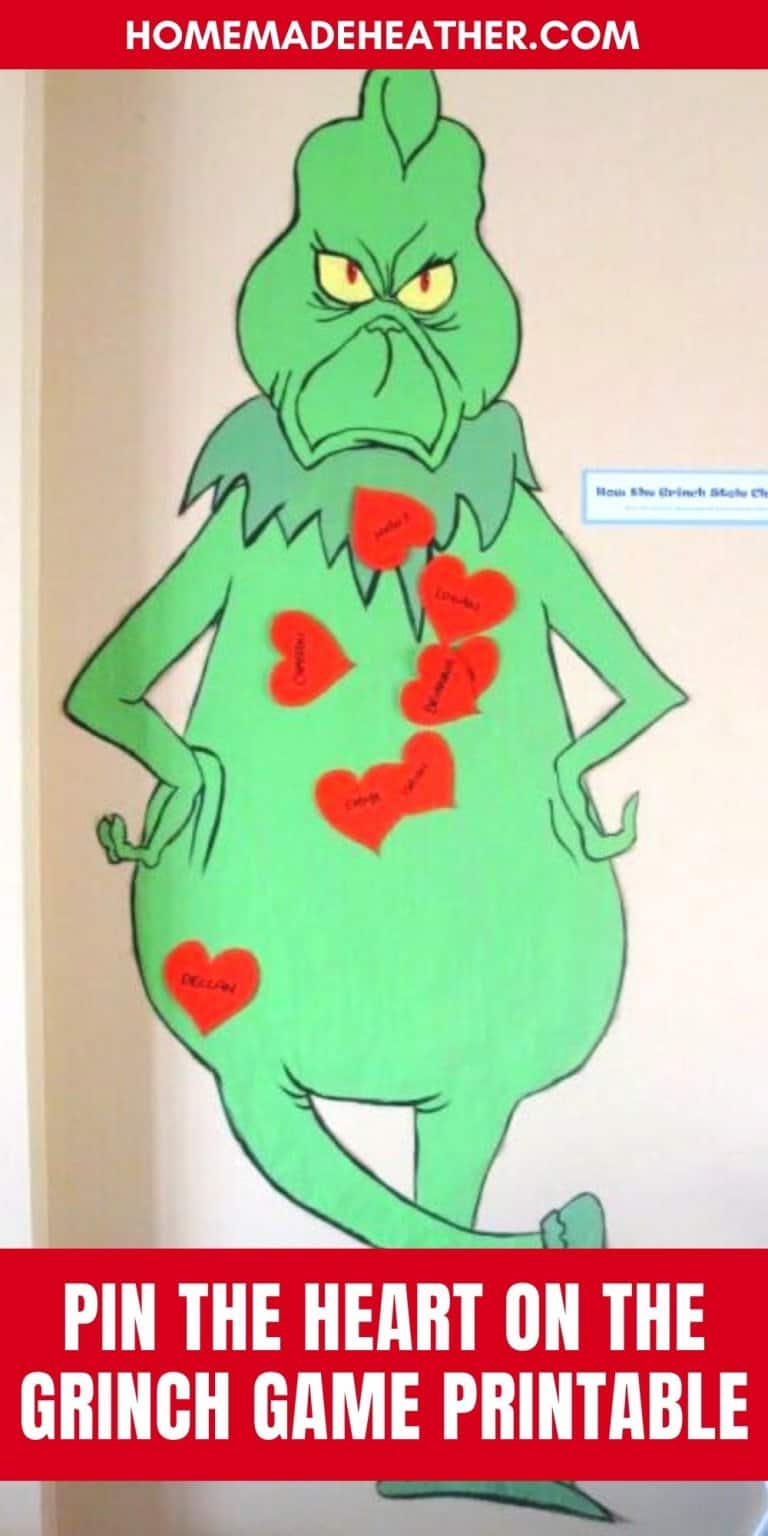 Pin the Heart on the Grinch Game » Homemade Heather