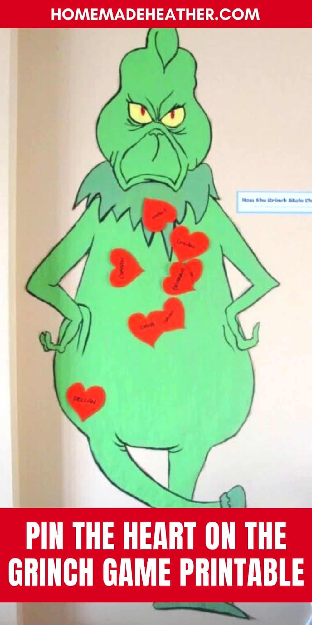 Pin the Heart on the Grinch Game » Homemade Heather
