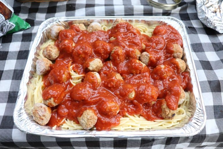 Easy Campfire Spaghetti Bake Recipe » Homemade Heather