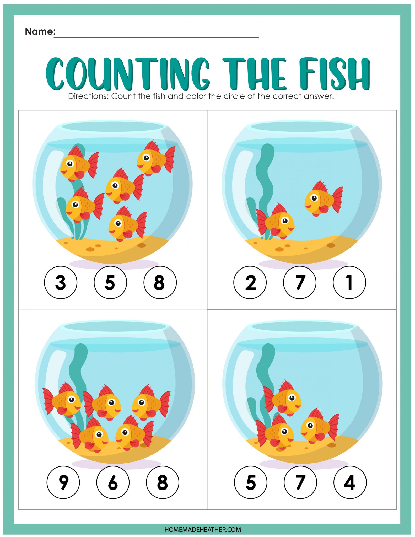 Fish Printable Activity Sheets » Homemade Heather