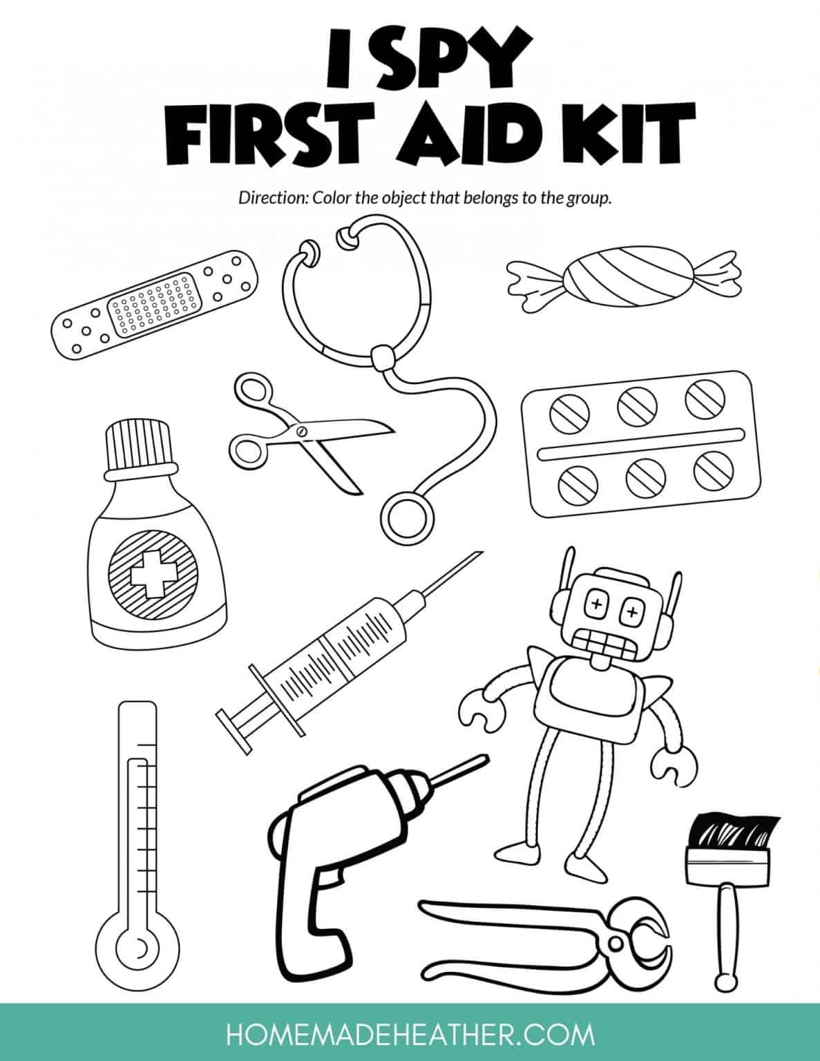 First Aid Activity Printables for Elementary School » Homemade Heather