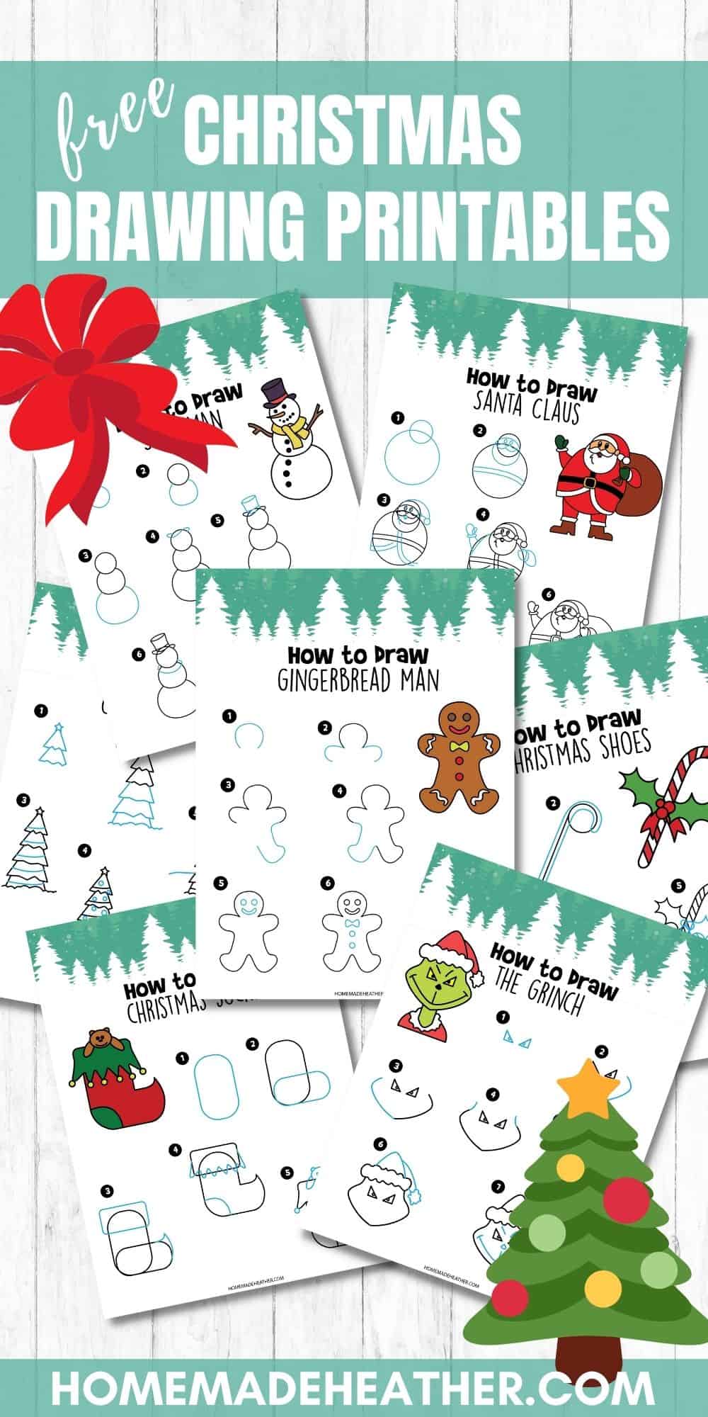 Free How to Draw Christmas Printables » Homemade Heather