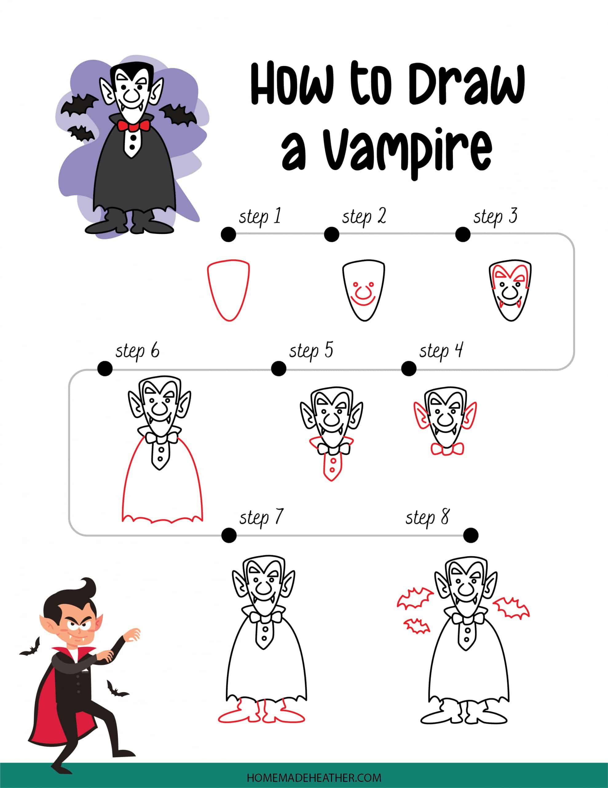 Free How to Draw Halloween Printables » Homemade Heather