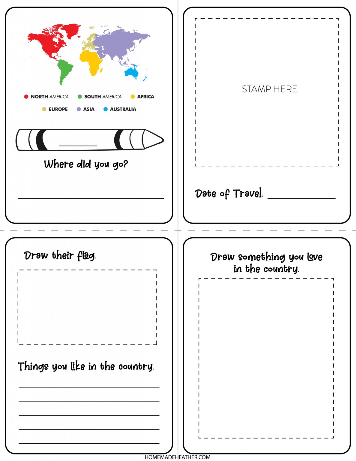 Free Pretend Travel Printables » Homemade Heather