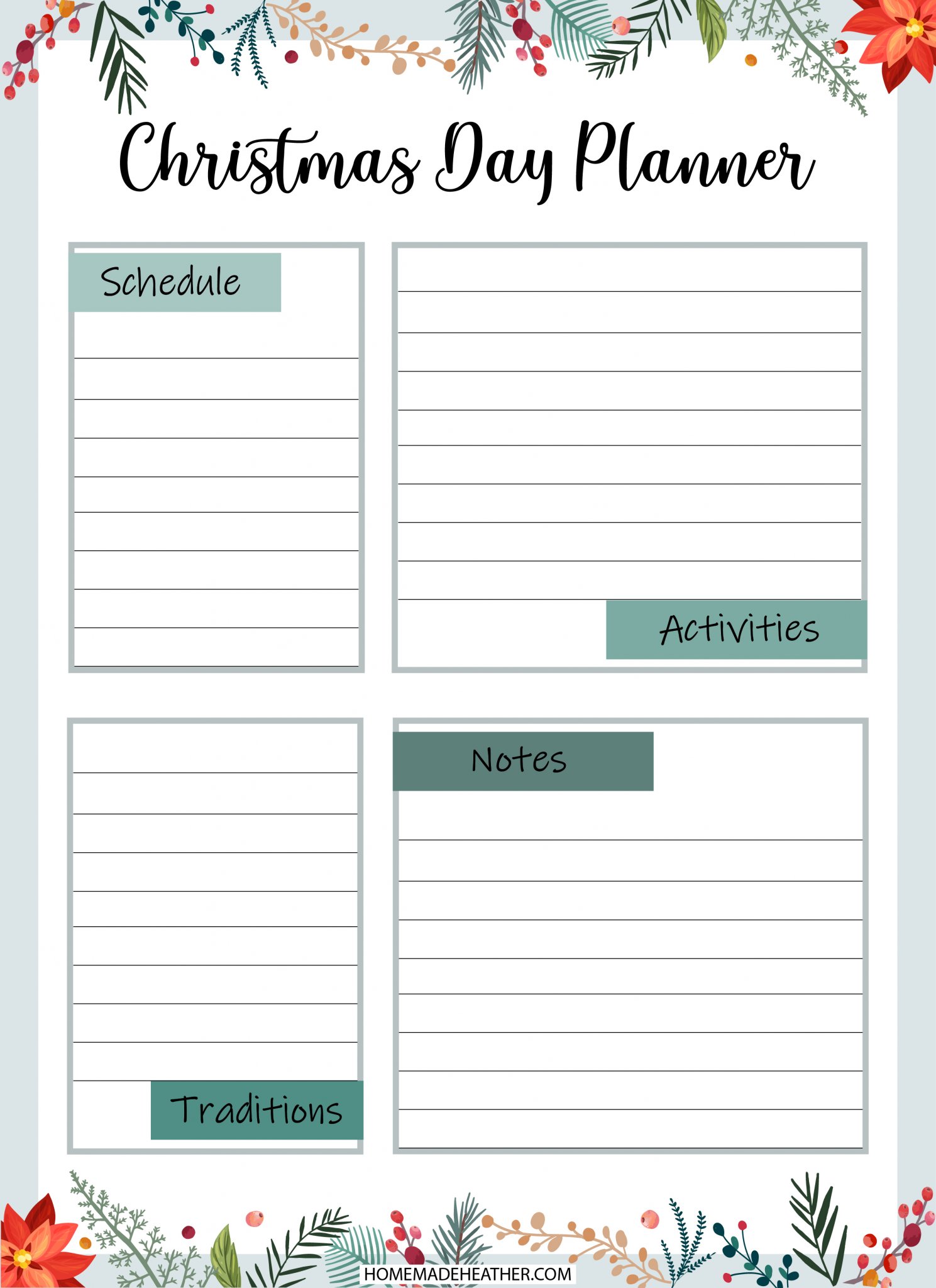 Free Christmas Planner Printables » Homemade Heather