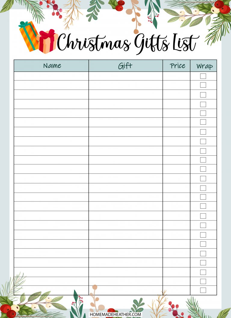 Free Christmas Planner Printables » Homemade Heather