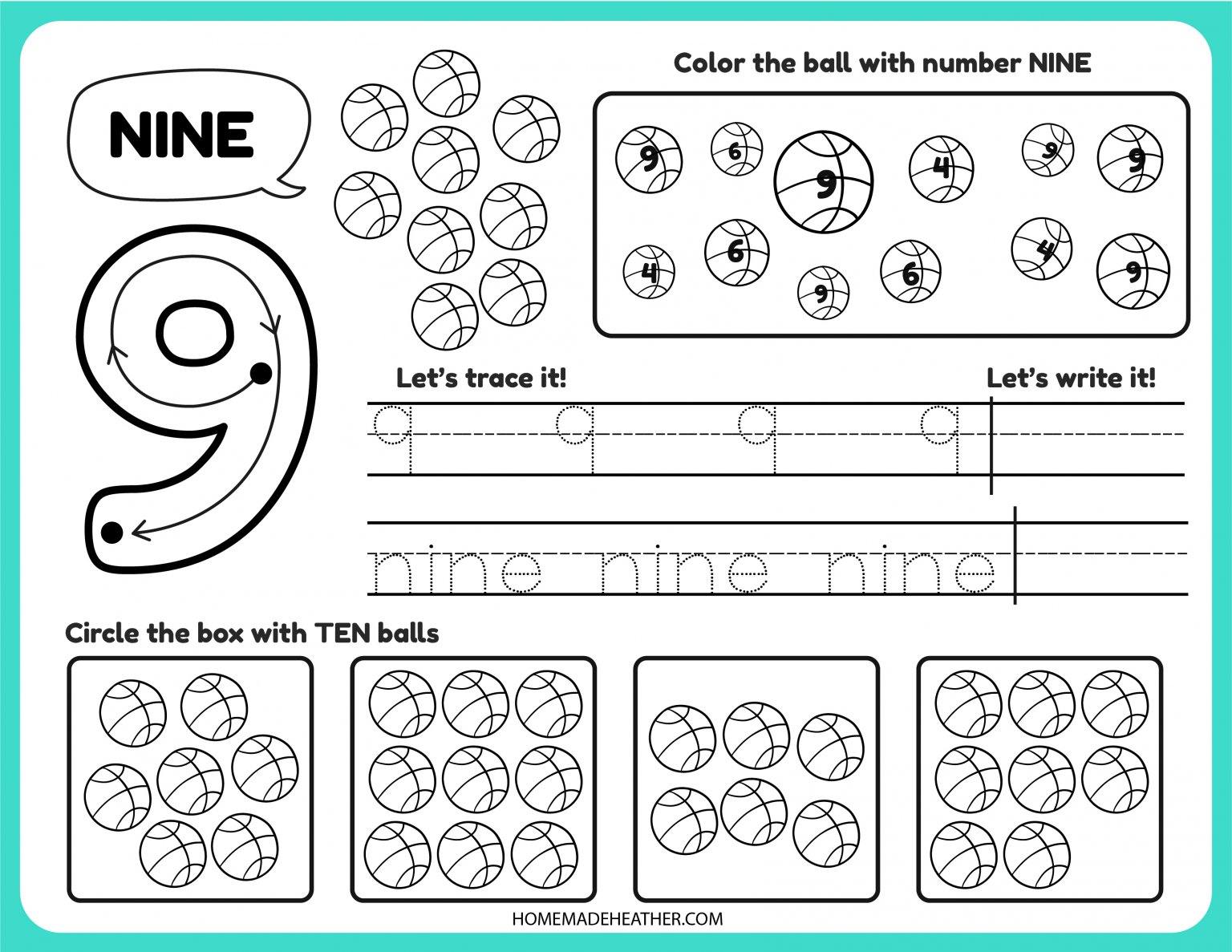 Free Number Tracing Printable Work Sheets » Homemade Heather