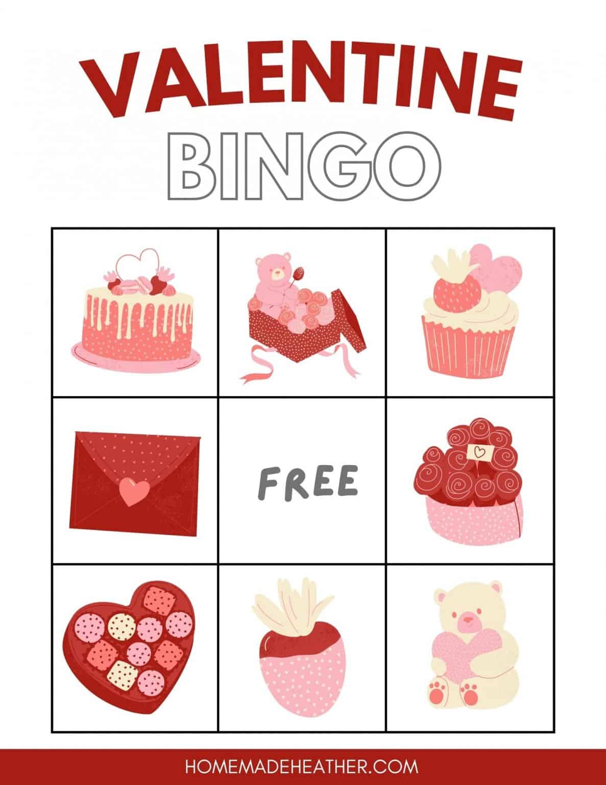 Free Valentine Bingo Printables » Homemade Heather