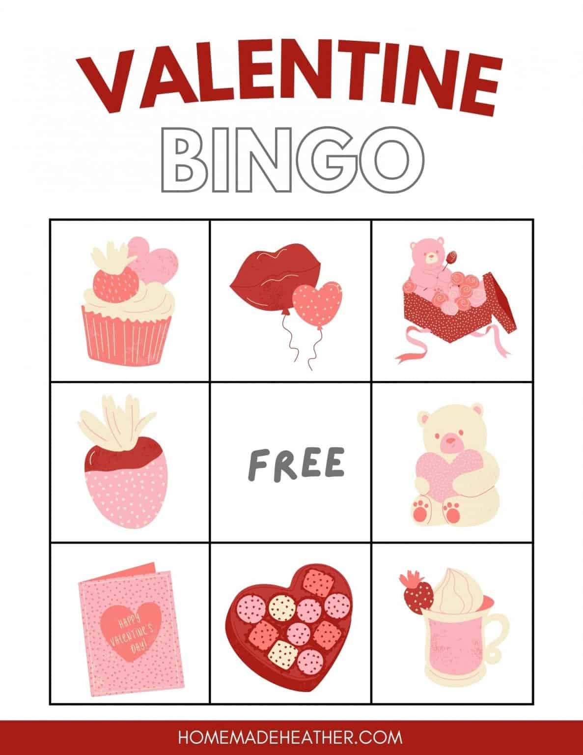 Free Valentine Bingo Printables » Homemade Heather