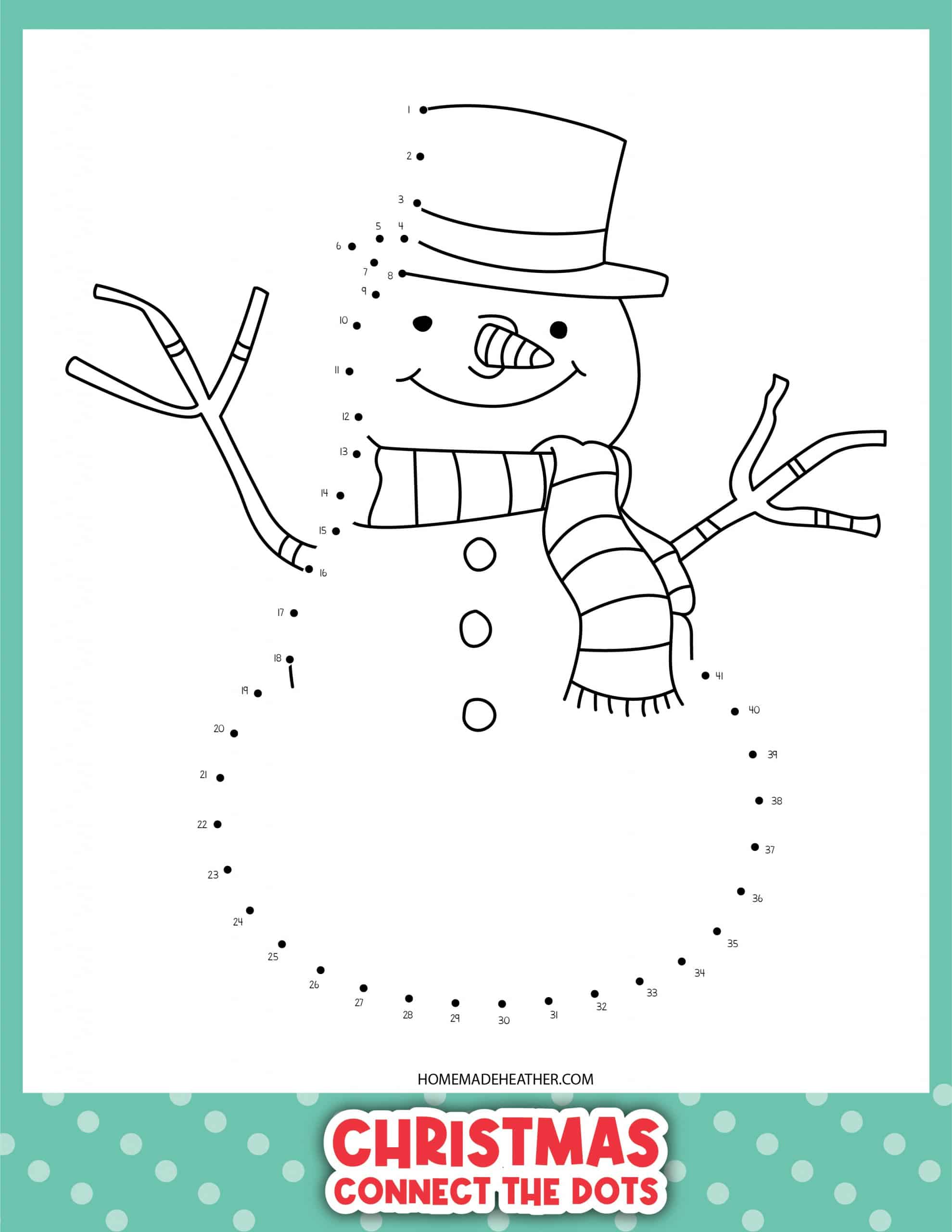 Free Christmas Dot to Dot Printables » Homemade Heather