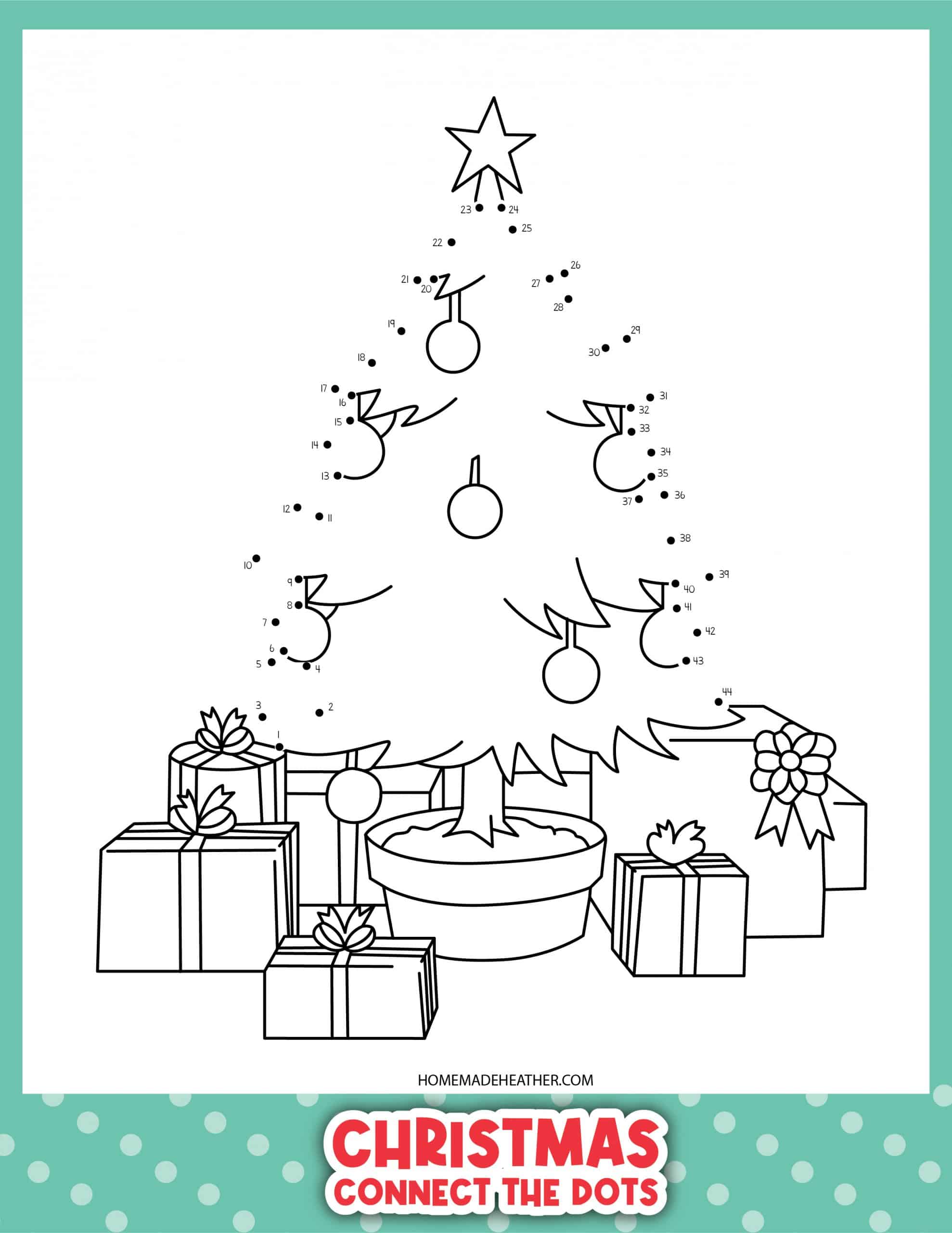Free Christmas Dot to Dot Printables » Homemade Heather