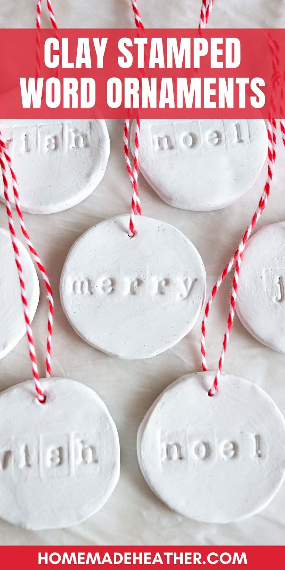Clay Stamped Word Ornaments » Homemade Heather