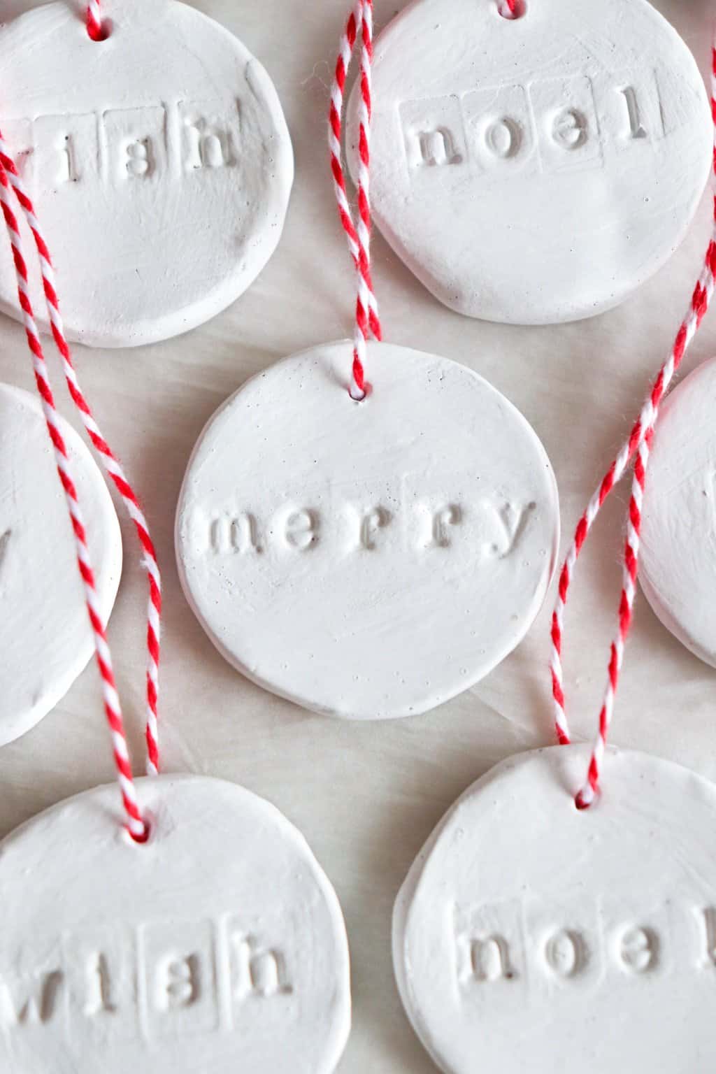 Clay Stamped Word Ornaments » Homemade Heather