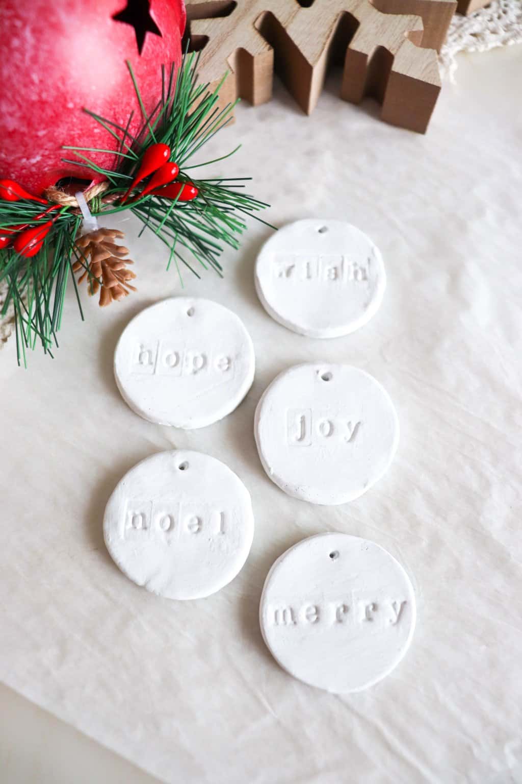 Clay Stamped Word Ornaments » Homemade Heather