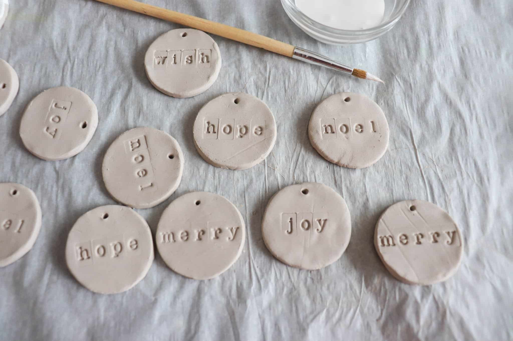 Clay Stamped Word Ornaments » Homemade Heather