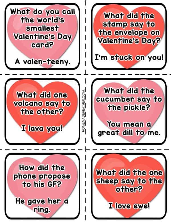 Free Valentines Day Joke Printables » Homemade Heather