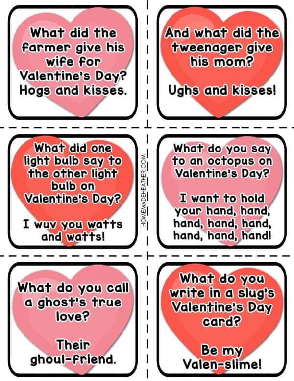 Free Valentines Day Joke Printables » Homemade Heather