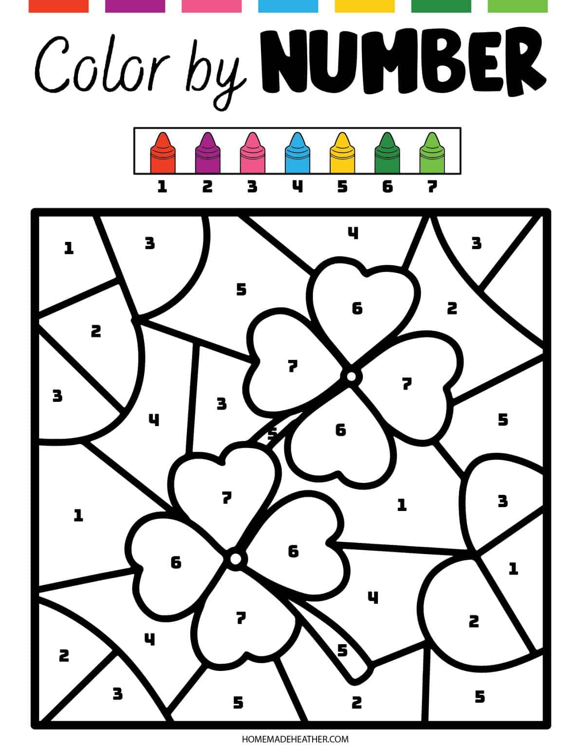 St Patricks Day Color By Number Printables » Homemade Heather