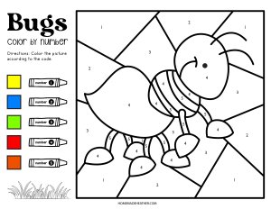 Color By Number Bug Printables » Homemade Heather