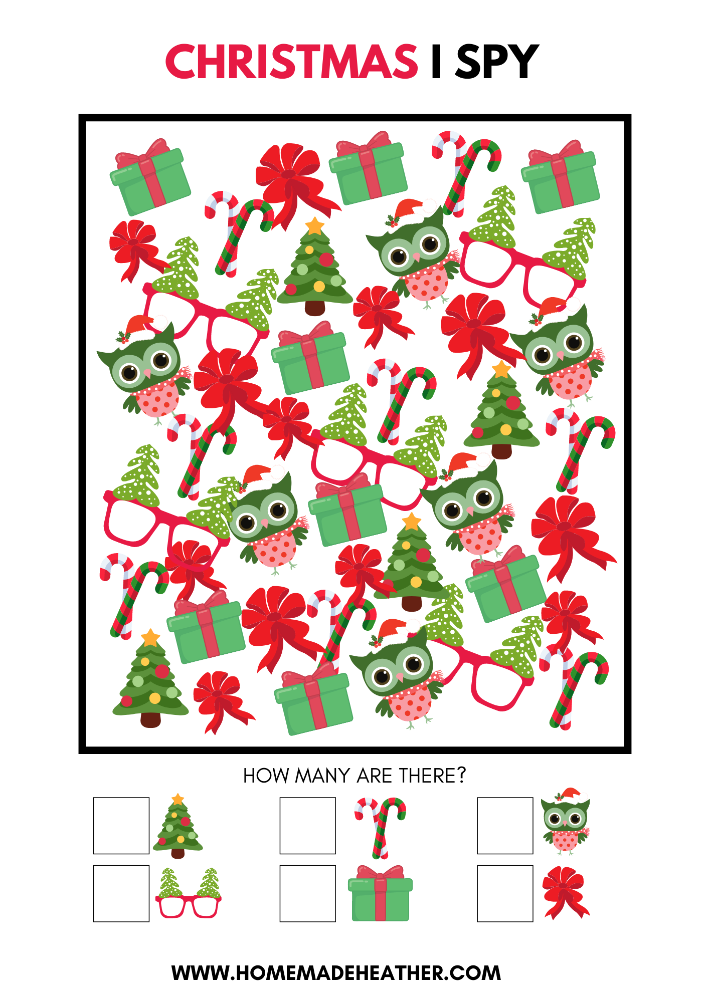Free Christmas I Spy Printables » Homemade Heather