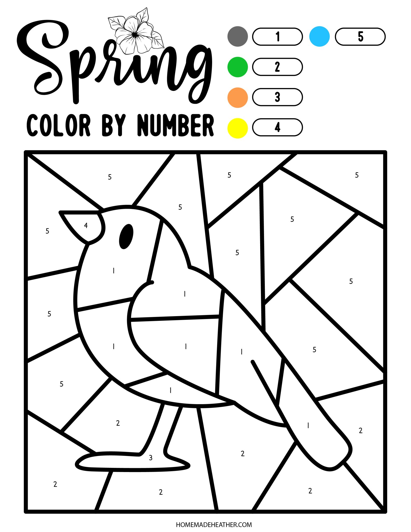 Color By Number Spring Printable Printable Board Games