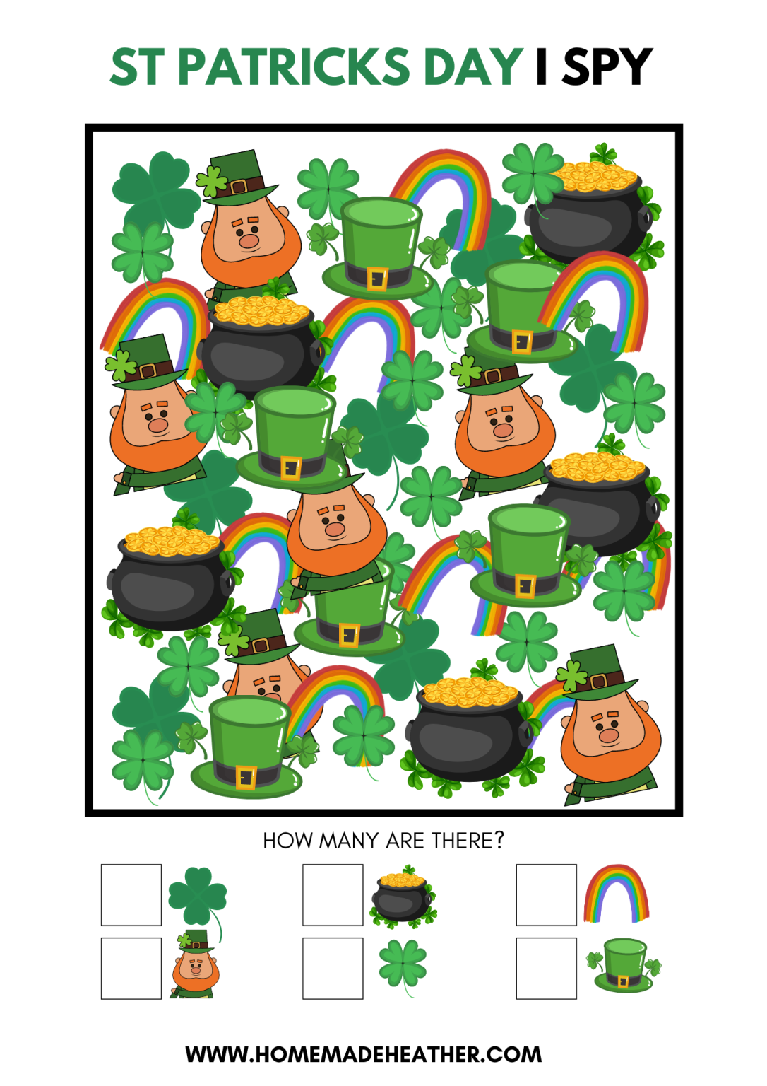 Free St Patricks Day I Spy Printable » Homemade Heather