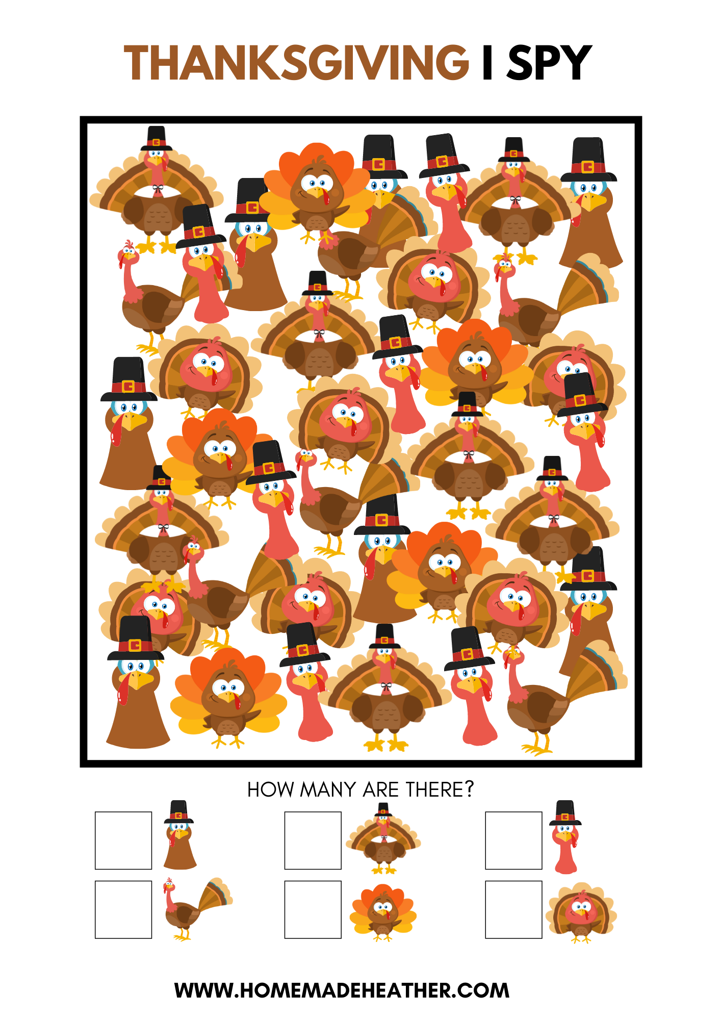 Free Thanksgiving I Spy Printable » Homemade Heather