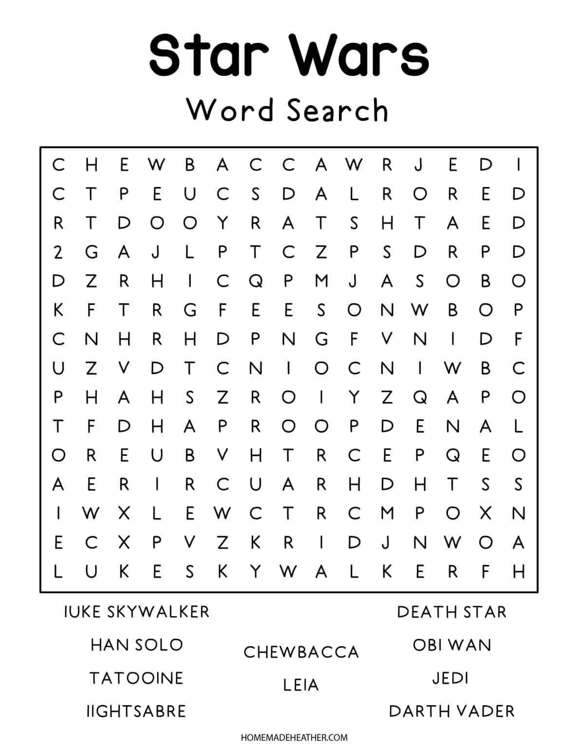 Free Star Wars Activity Printables » Homemade Heather