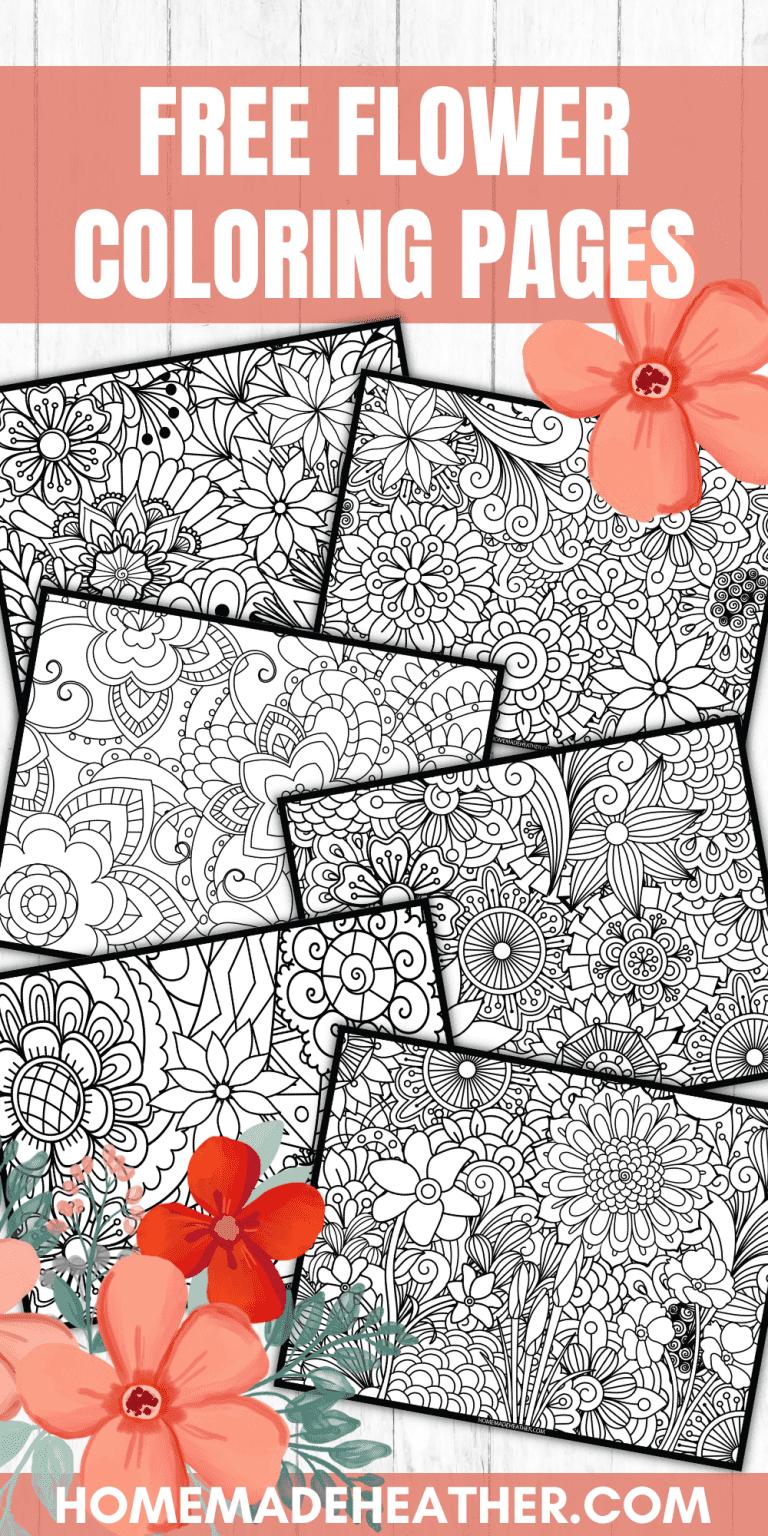Free Printable Flower Coloring Pages (Perfect for Teens) » Homemade Heather