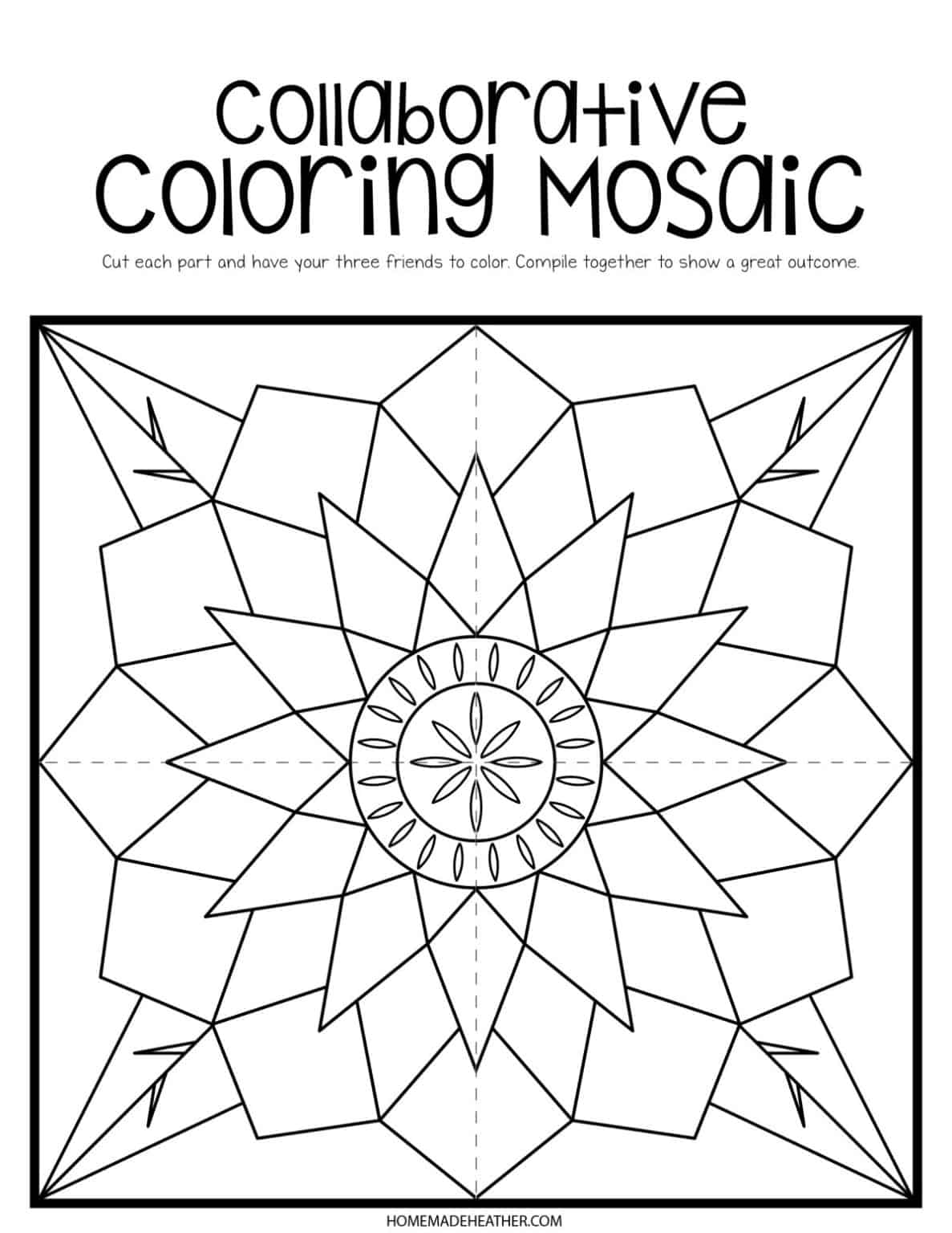 Free Mosaic Flower Coloring Pages » Homemade Heather