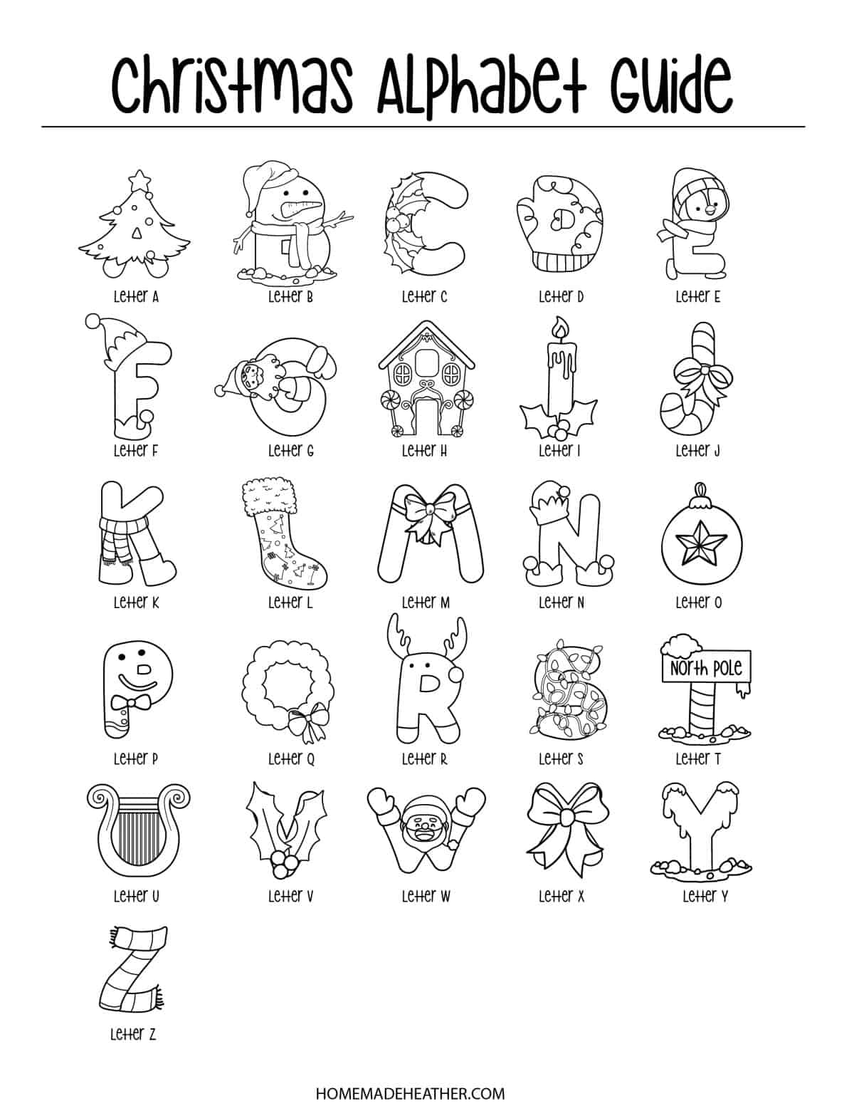 Printable Christmas Alphabet Crafts » Homemade Heather