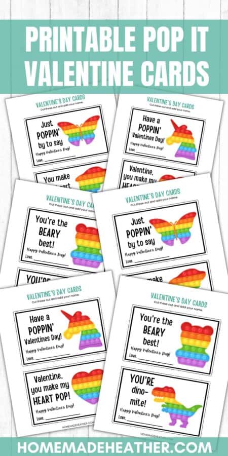 Printable Pop It Valentine Cards » Homemade Heather