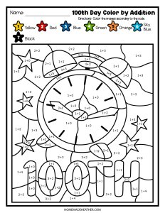 100 Day Color By Number Printables » Homemade Heather