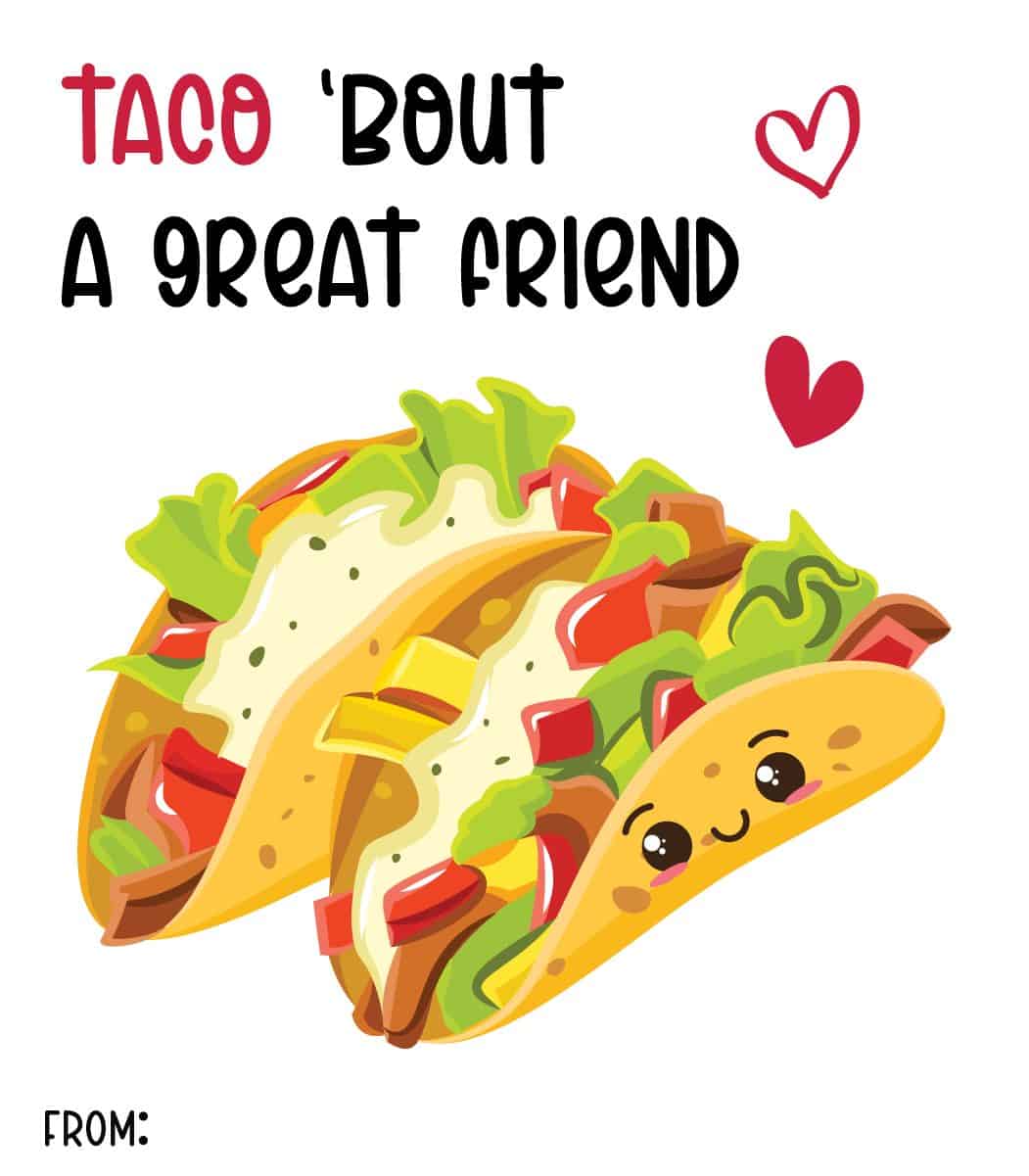 Taco Printable Valentine Cards » Homemade Heather