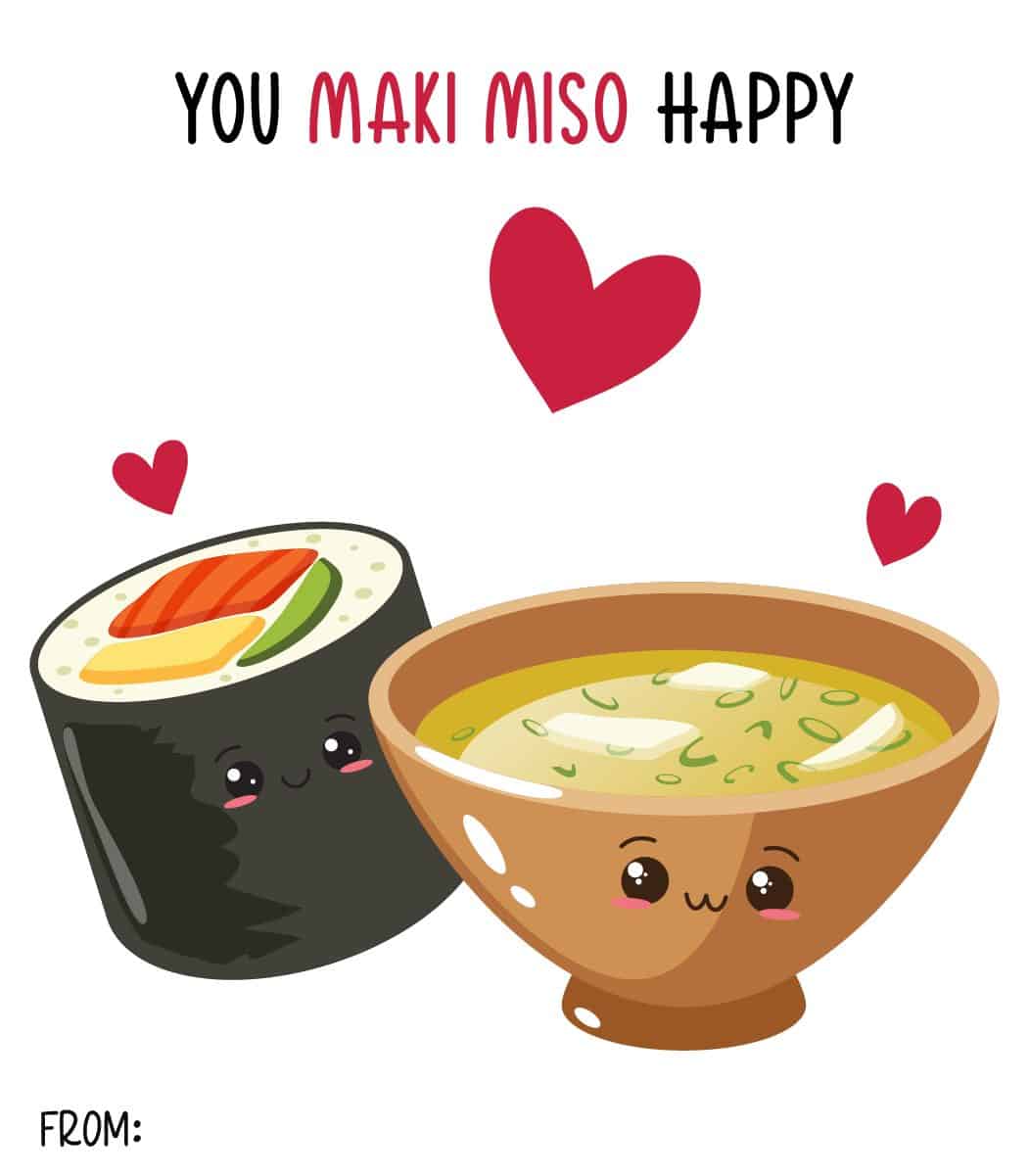 Sushi Printable Valentine Cards » Homemade Heather