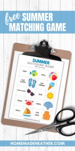 Free Summer Matching Game Printable » Homemade Heather