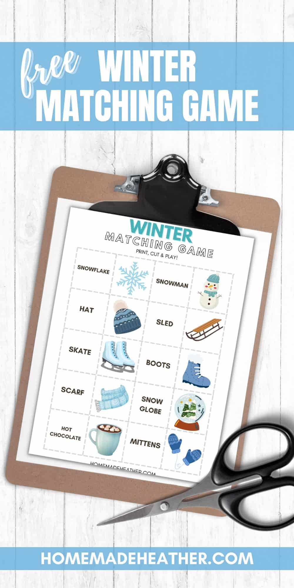 Free Winter Matching Game Printable » Homemade Heather