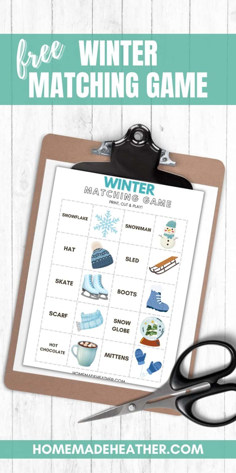 Free Winter Matching Game Printable » Homemade Heather