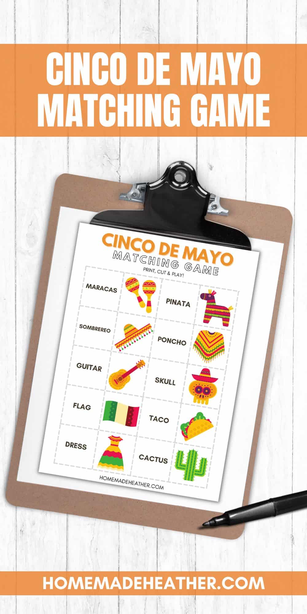 Cinco De Mayo Matching Game Printable » Homemade Heather