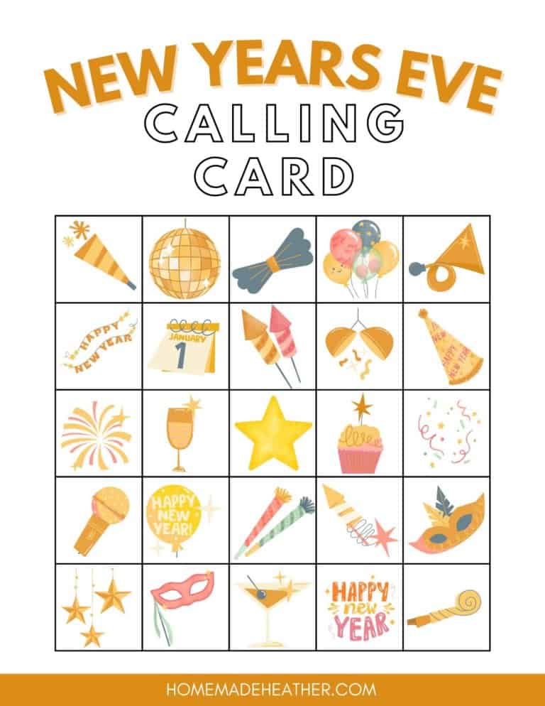 Free New Years Eve Bingo Printables » Homemade Heather