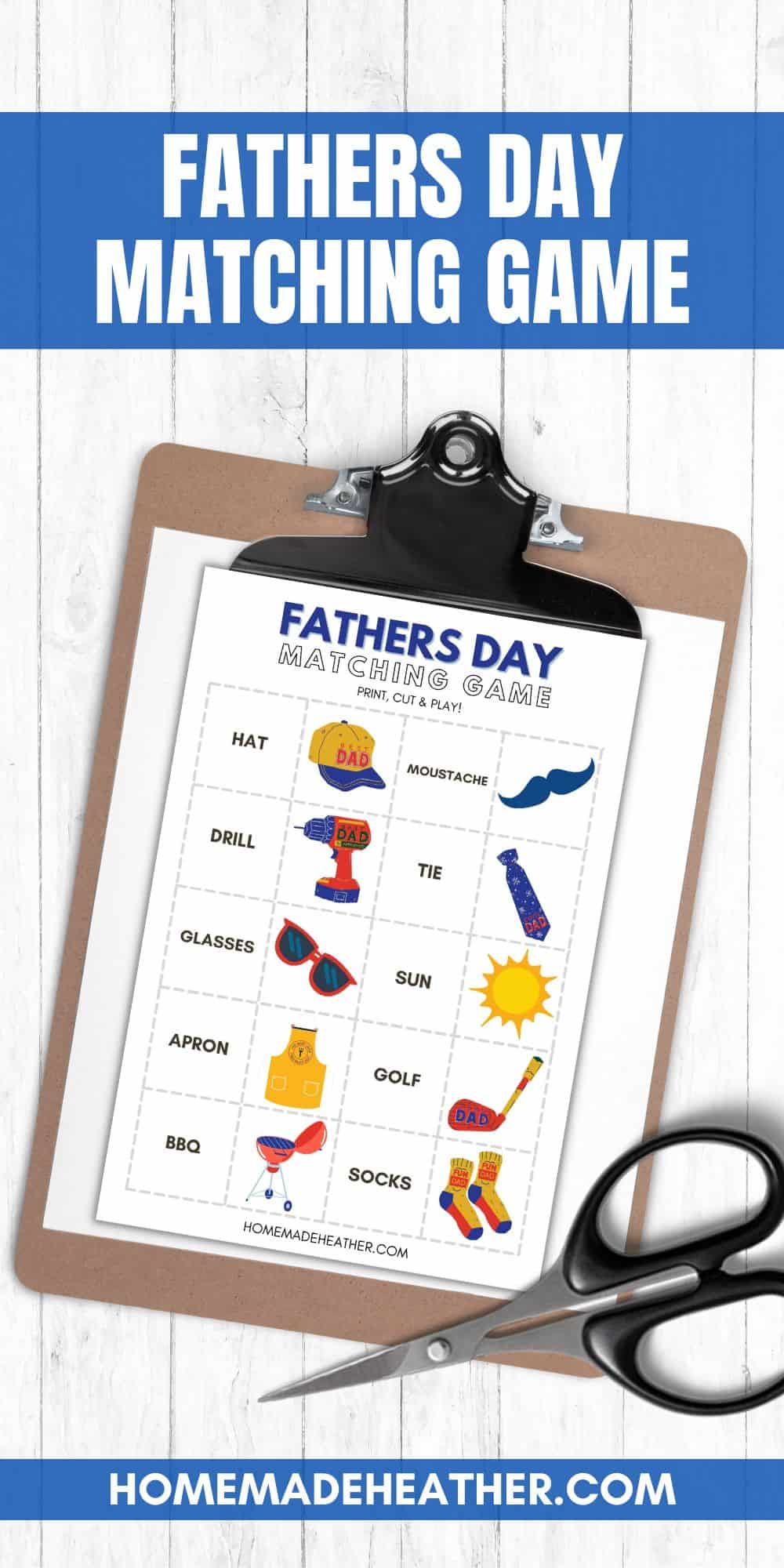 Father's Day Matching Game Printable » Homemade Heather