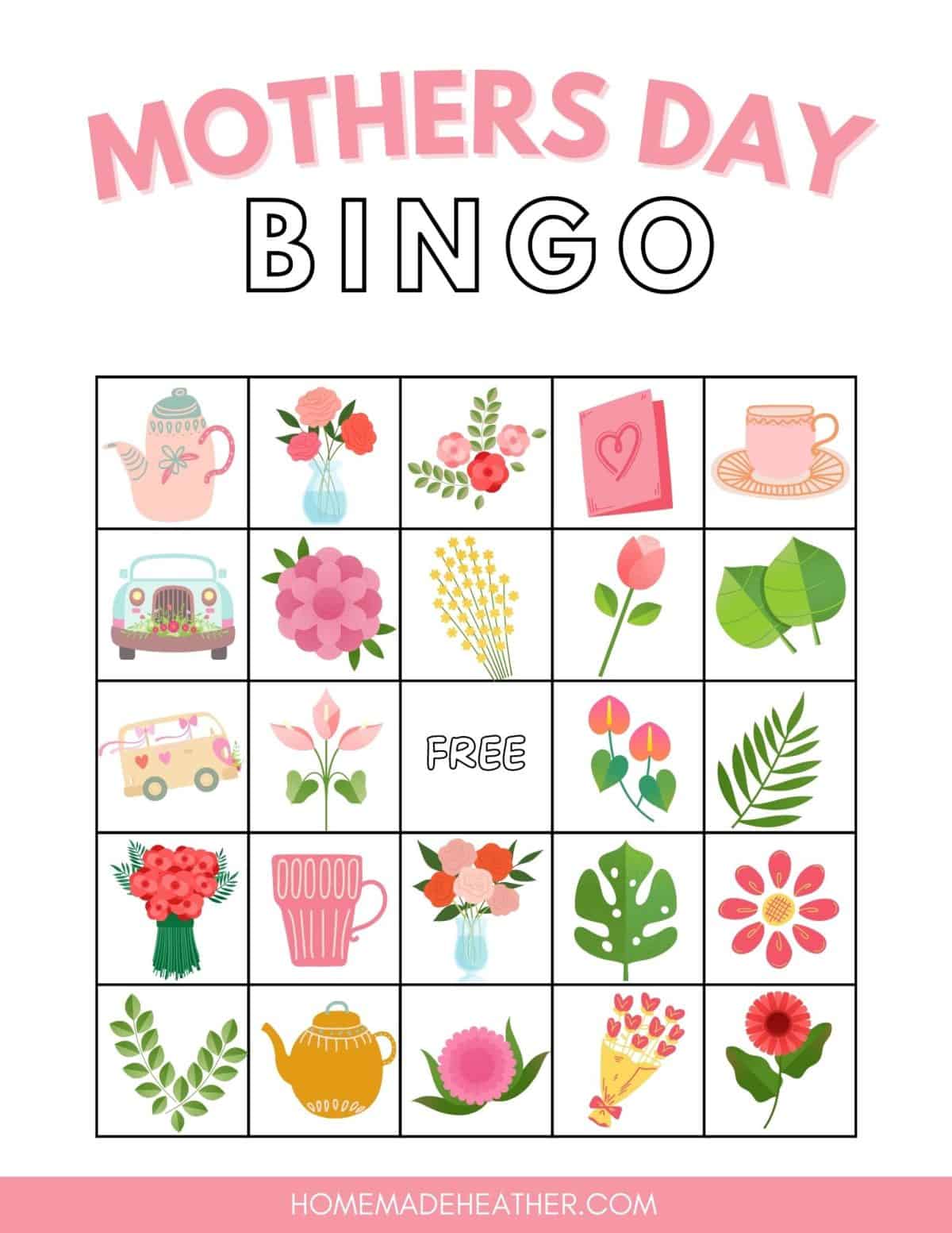 Free Mothers Day Bingo Printables » Homemade Heather