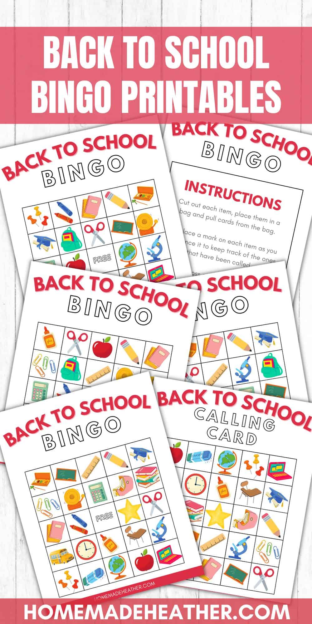 Free Back to School Bingo Printables » Homemade Heather