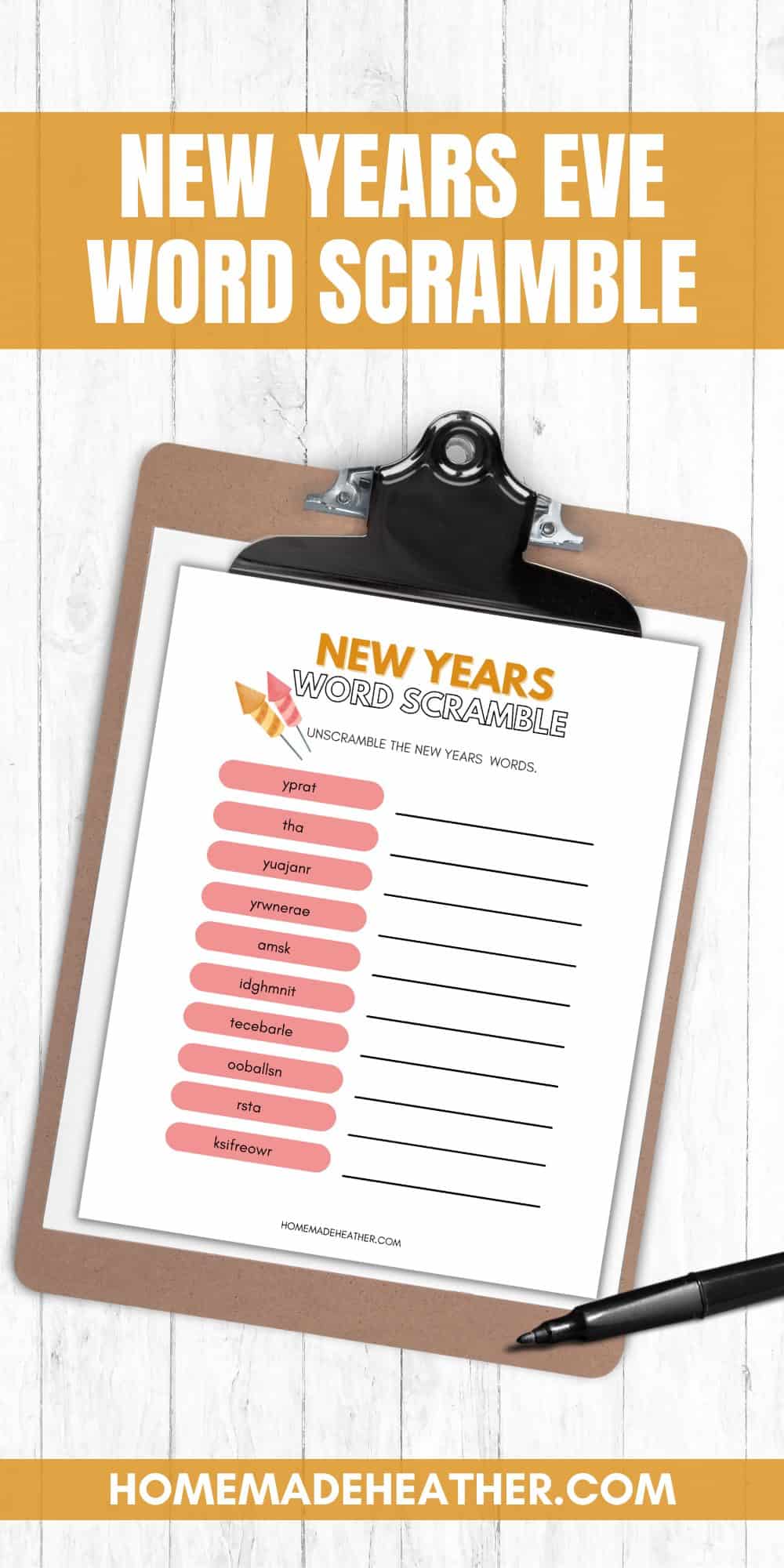 New Years Eve Word Scramble Printable » Homemade Heather