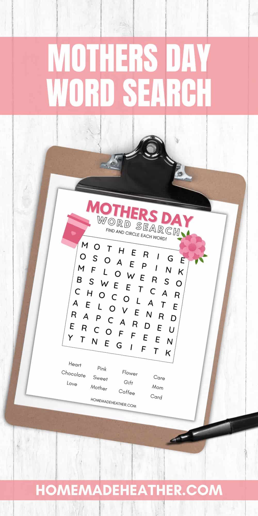 Free Mothers Day Word Search Printable » Homemade Heather