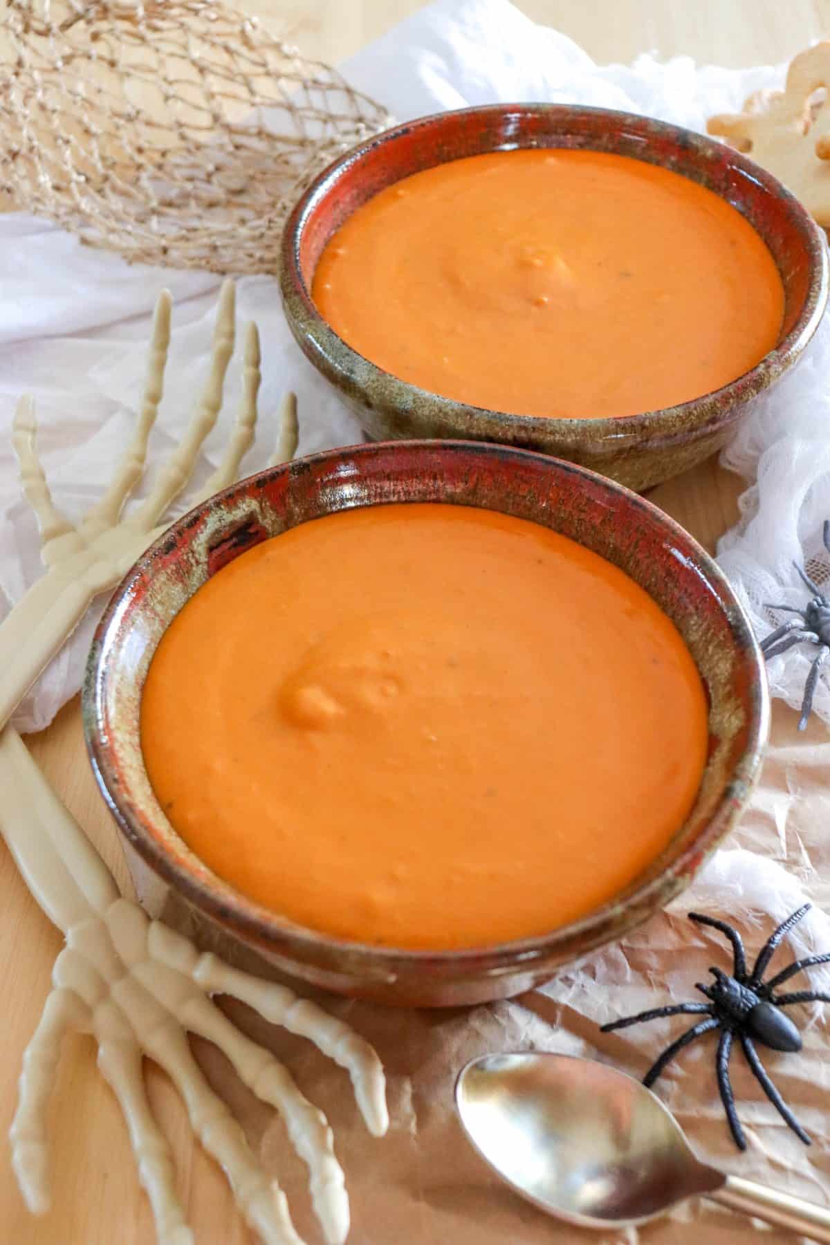 Tomato Spiderweb Halloween Soup Recipe » Homemade Heather