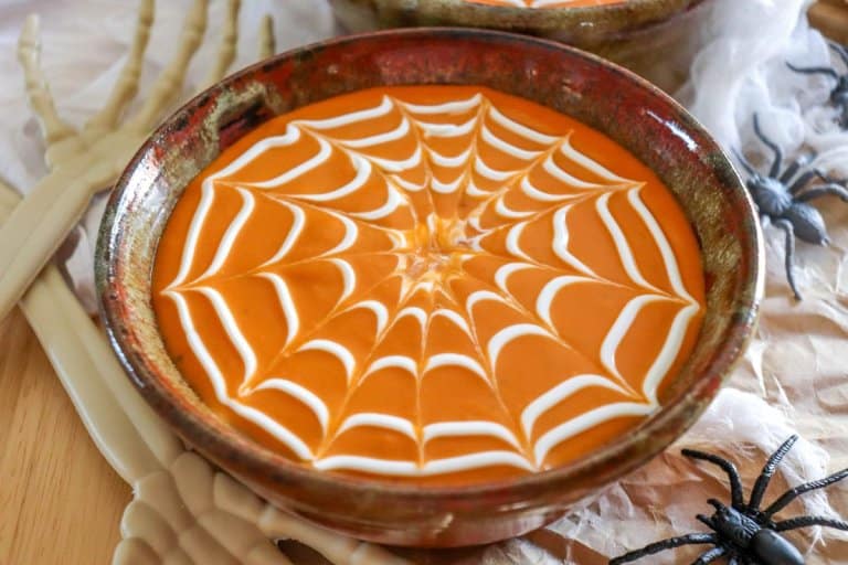 Tomato Spiderweb Halloween Soup Recipe » Homemade Heather