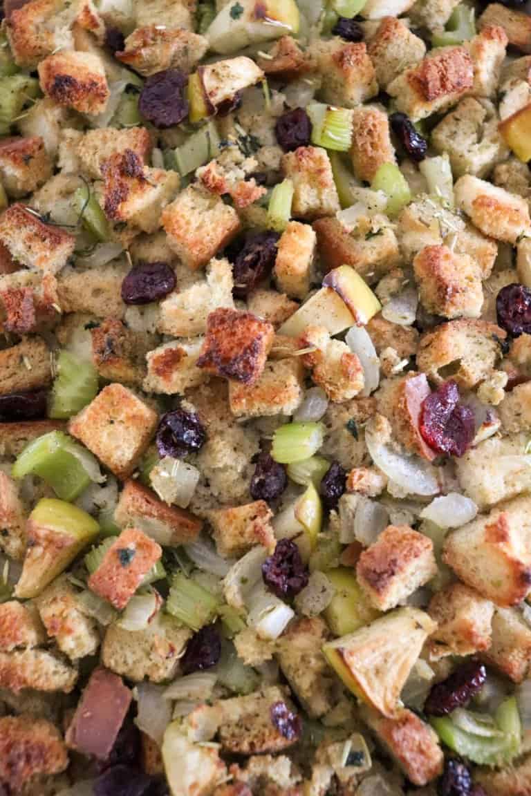 The Best Apple Cranberry Stuffing Recipe » Homemade Heather