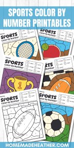 Sports Color By Number (Printable Coloring Pages) » Homemade Heather